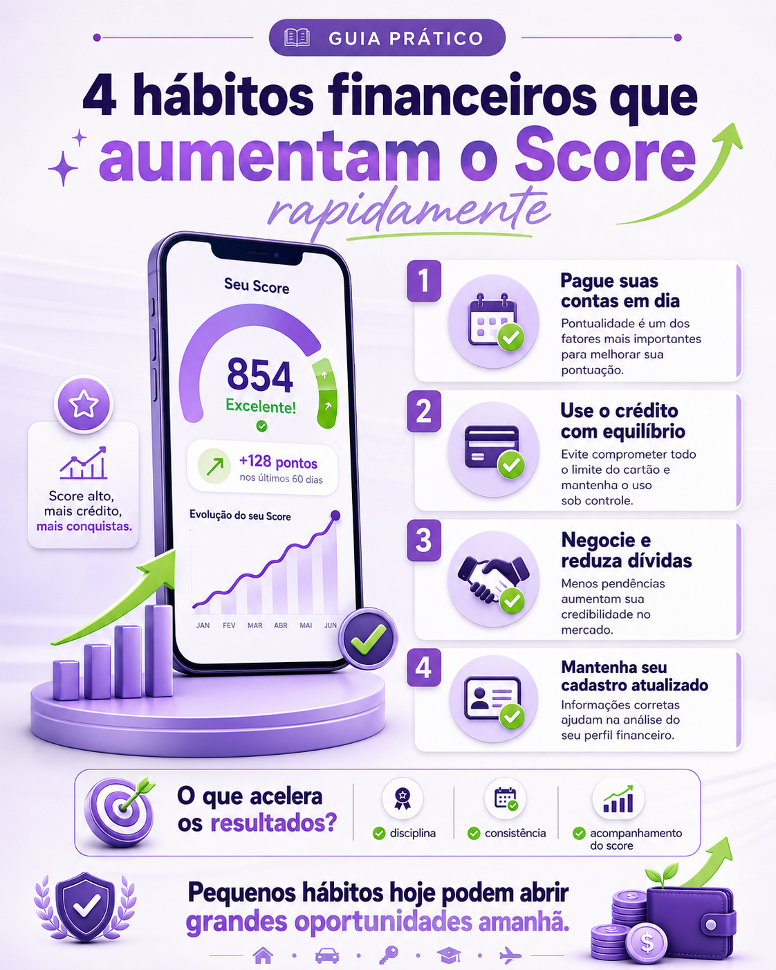 Guia Prático: 4 hábitos financeiros que aumentam o Score rapidamente